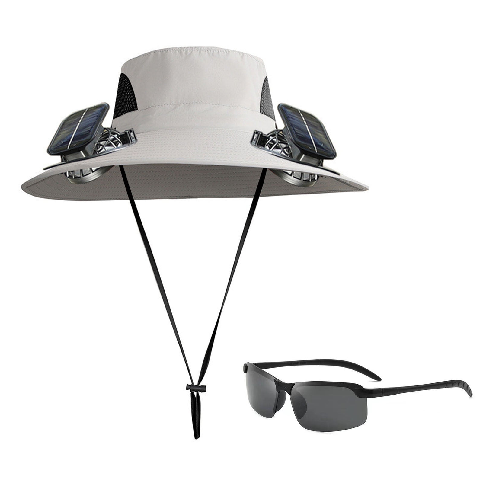 Shetay Summer Fisherman Fan Hat, Outdoor Wide Brim 3 Speed Adjustable ...