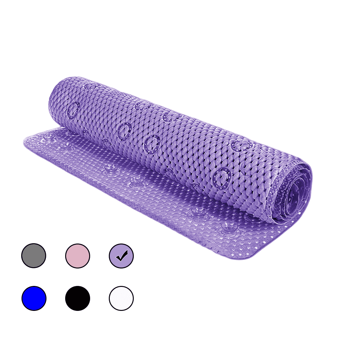 Shetinar Anti-Slip Soft Bath Mat, Tub Floor Mat, 17 x 36in, Purple, PVC ...