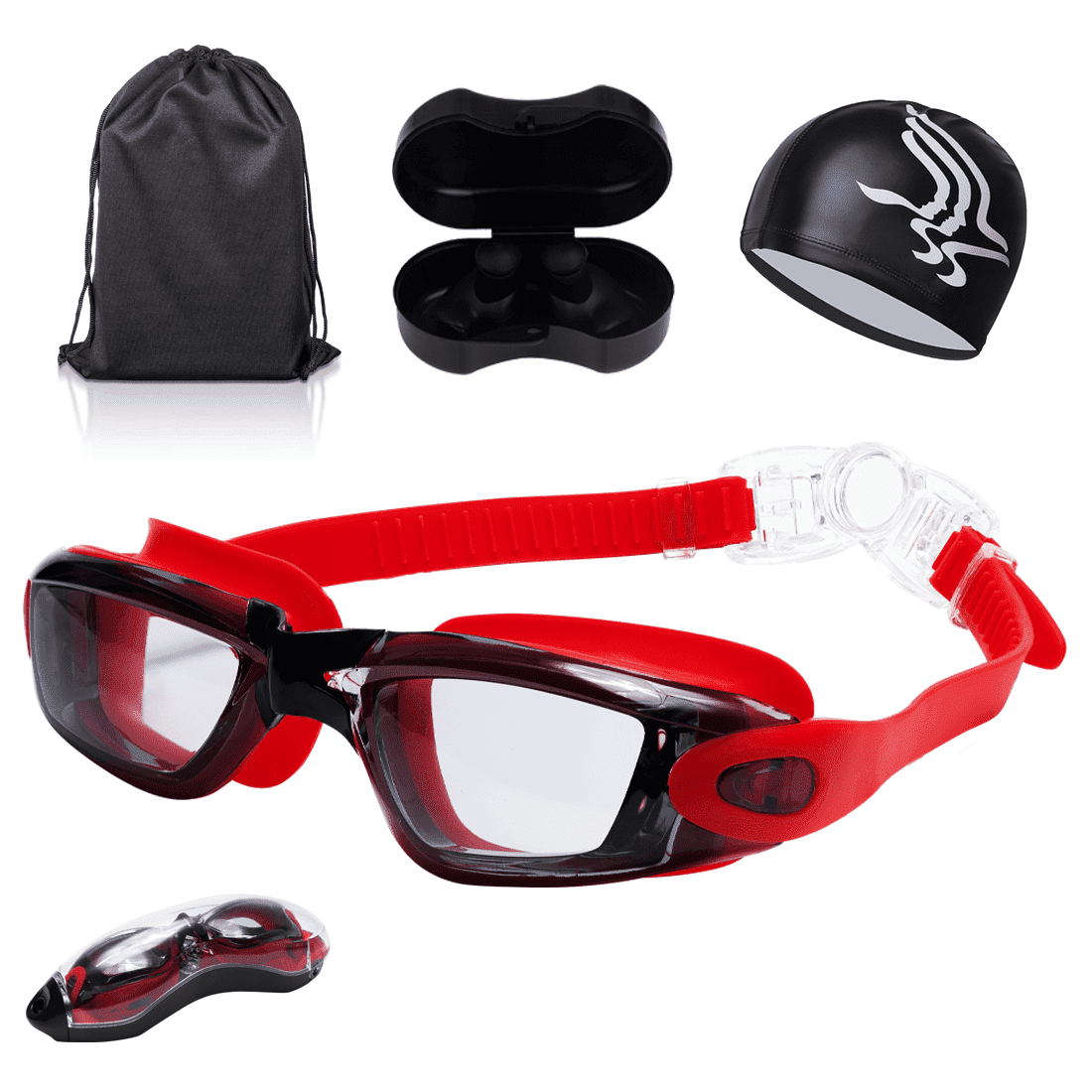 Shetinar Swim Goggles Unisex Adult Swimming Goggles Waterproof Fitted ...