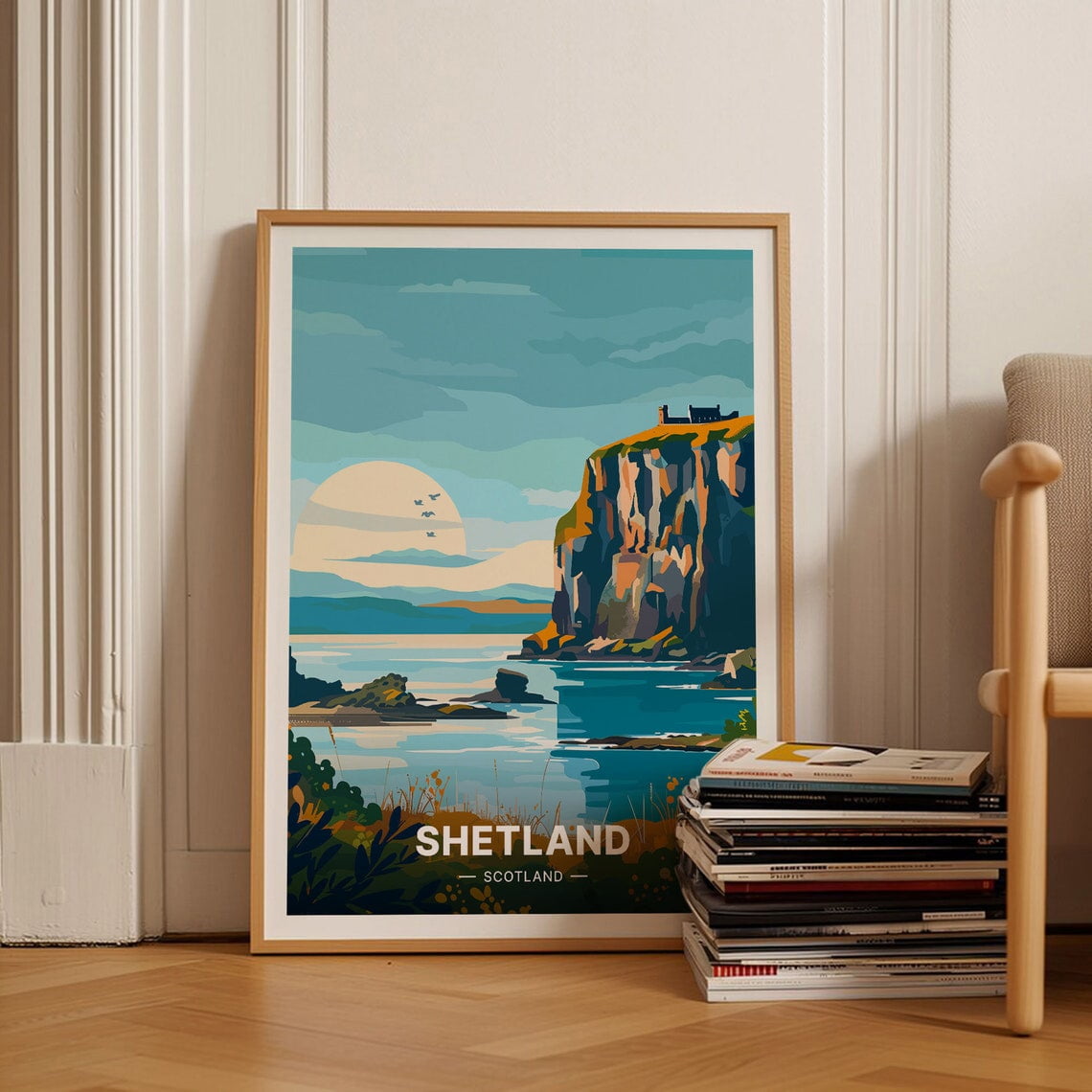 Shetland Islands Travel Poster, Scotland Wall Art, Unique Birthday Or ...