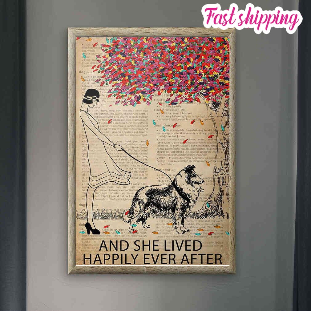 Shetland Sheepdog And She Lived Happily Dog Vintage Dictionary Poster ...