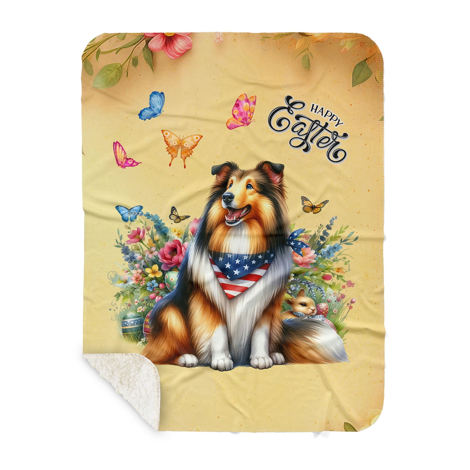 Shetland Sheepdog Celebrates Spring and Enjoys a Happy Easter Cozy ...