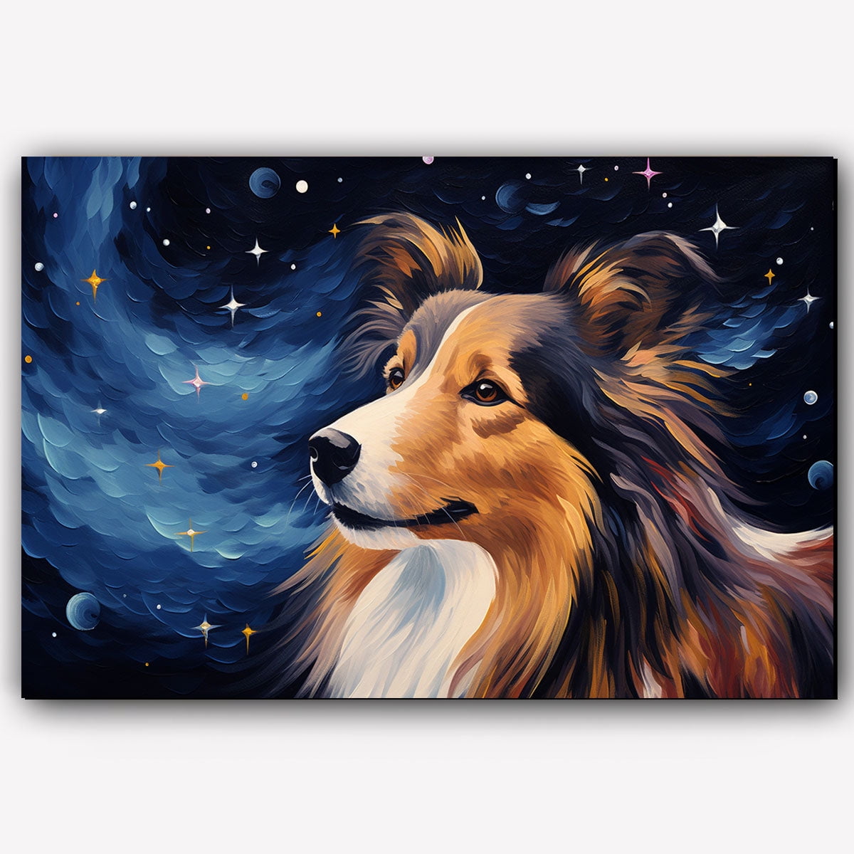 Shetland Sheepdog Dog Art Print Canvas, Wall art Painting Decor, Puppy ...