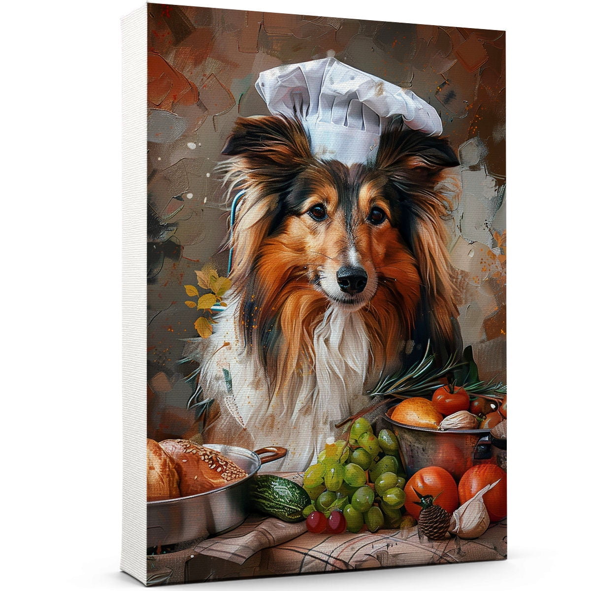 Shetland Sheepdog Dog Chef Poster, Shetland Sheepdog Dog Cooking Food ...