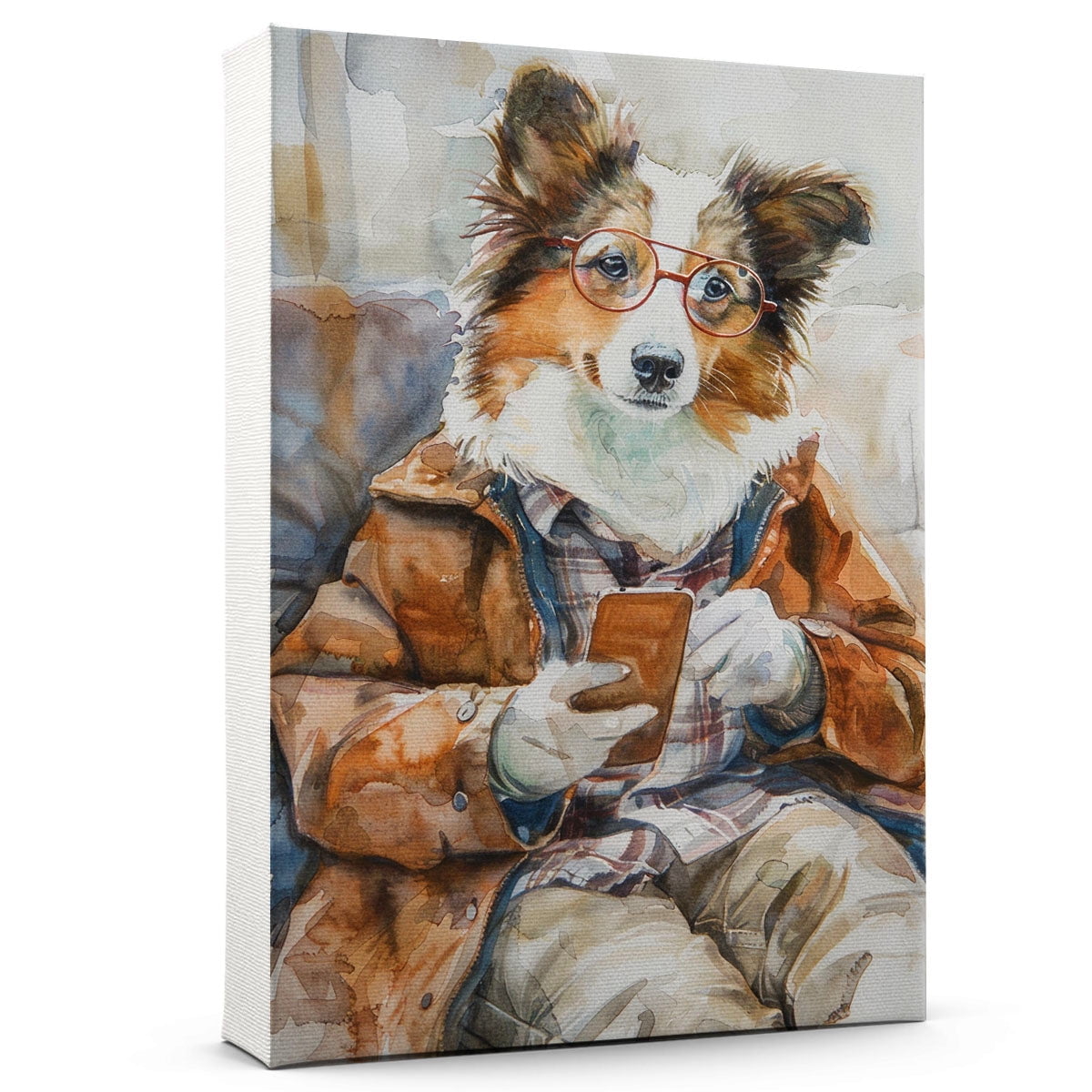 Shetland Sheepdog Dog Siting On Toilet Poster Unframe, Shetland ...
