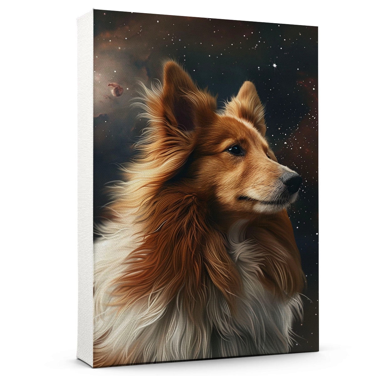 Shetland Sheepdog Dog Space Painting Poster Unframe, Shetland Sheepdog ...