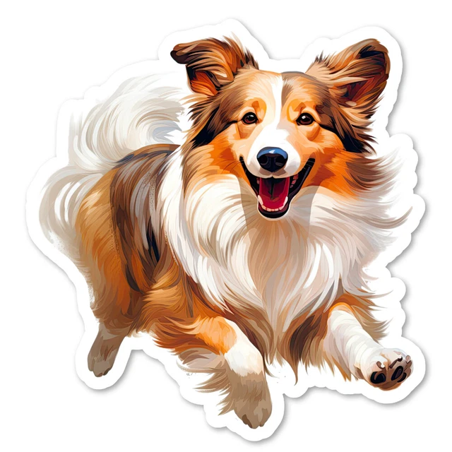 Shetland Sheepdog Dog Sticker, Water Resistant, Indoor, Laptopphone ...