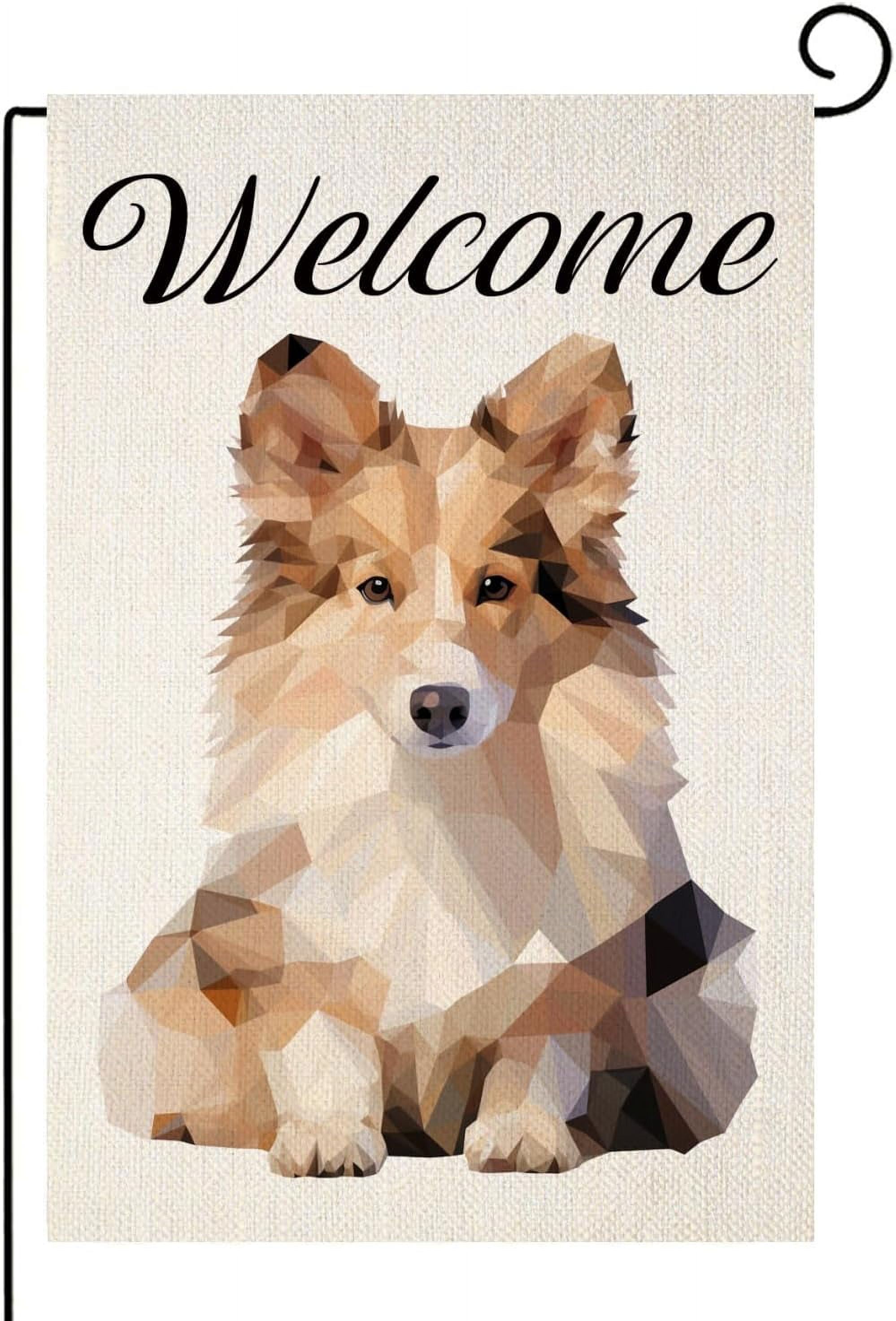 Shetland Sheepdog Garden Flag Summer Flag Spring Autumn Welcome Yard ...