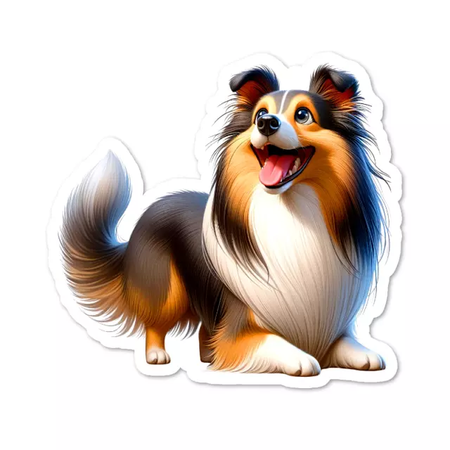 Shetland Sheepdog, Pet Sticker, Water Resistant, Indoor, Laptop,Phone ...