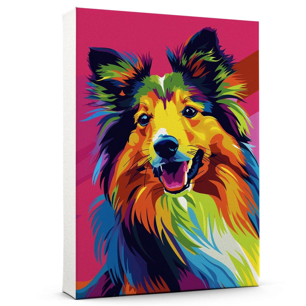 Shetland Sheepdog Poster Wall Art - Colorful Dog Canvas Wall Art For ...