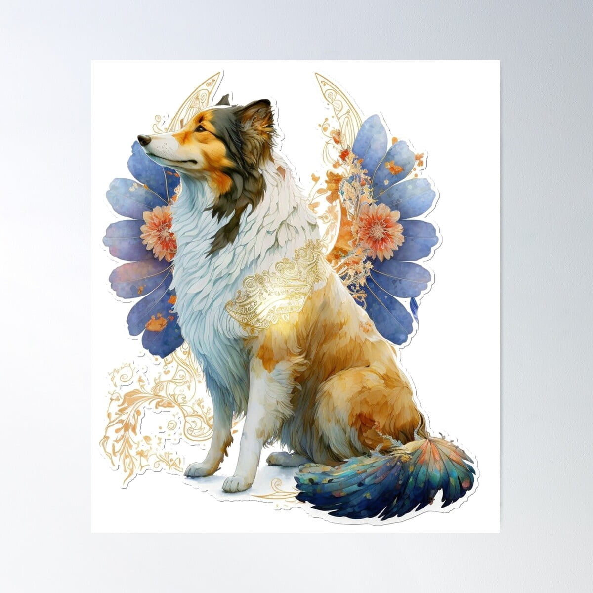 Shetland Sheepdog Poster Wall Art, Modern Wall Decor For Living Room ...