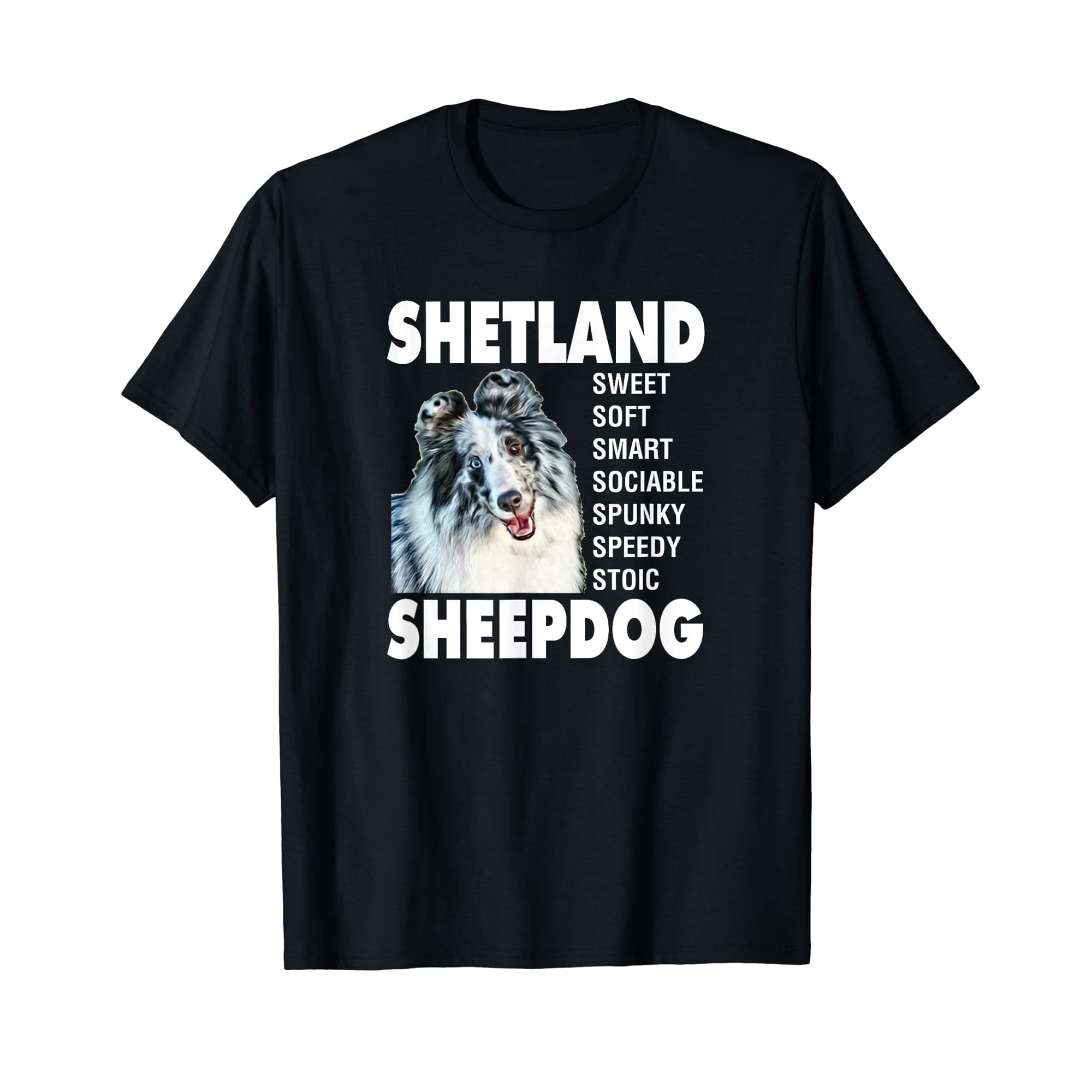 Shetland Sheepdog Sheltie T-Shirt Blue Merle Bi-Blue Sheltie - Walmart.com