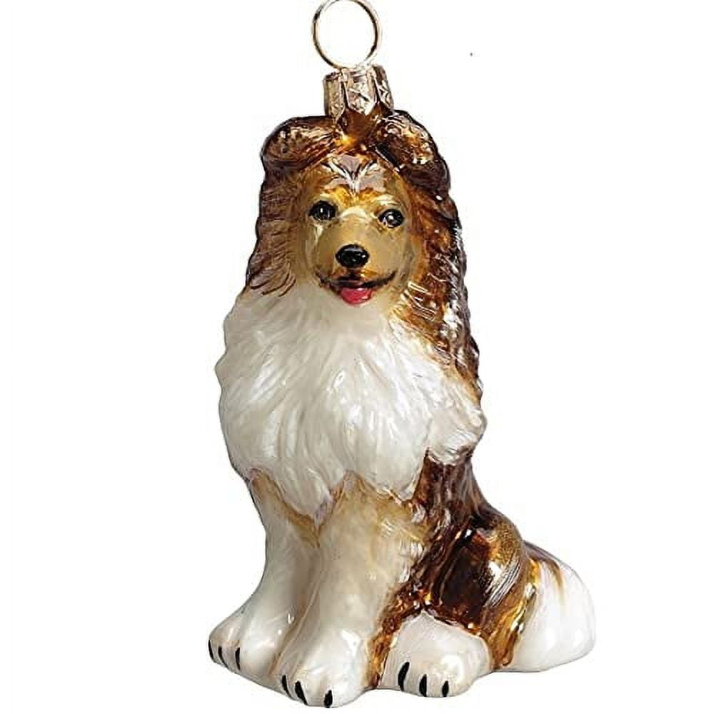 Shetland Sheltie Sheep Dog Polish Blown Glass Christmas Ornament ...