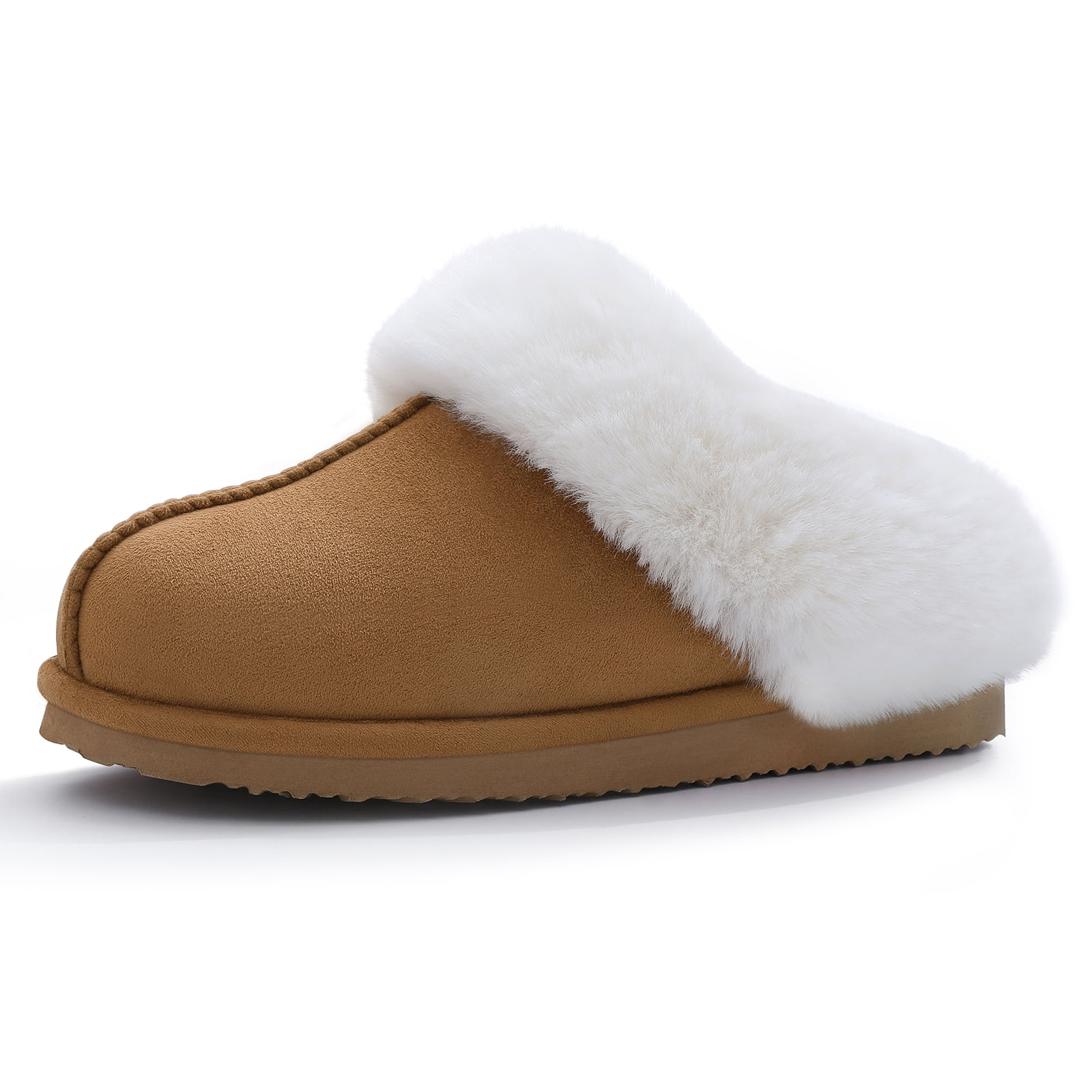 Shevalues New Plush Fur Slippers Home Women Winter Fluffy Faux Fur ...