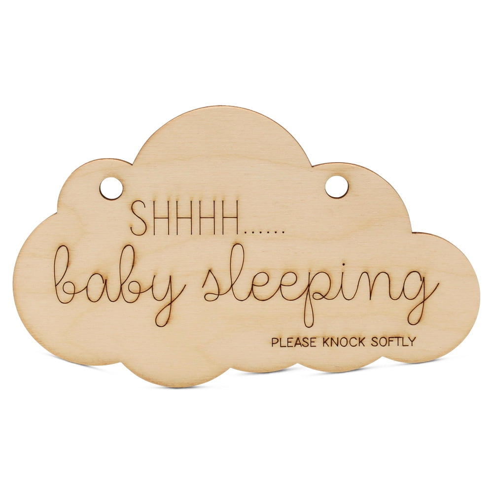 Shh Baby Sleeping Door Sign 6-inch, Pack of 5 for Do Not Ring Doorbell ...
