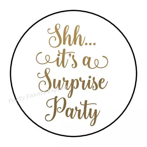 Shh It'S A Surprise Party Envelope Seals Labels Party Favors Stickers ...