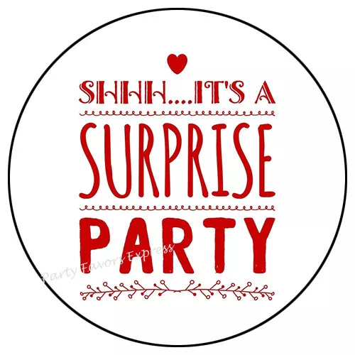 Shh It'S A Surprise Party Sticker Party Favors Sticker Envelope Seals ...