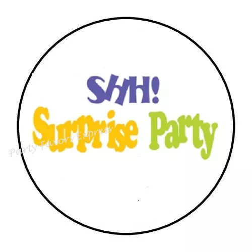 Shh! Surprise Party Sticker Party Favors Sticker Envelope Seals Labels ...