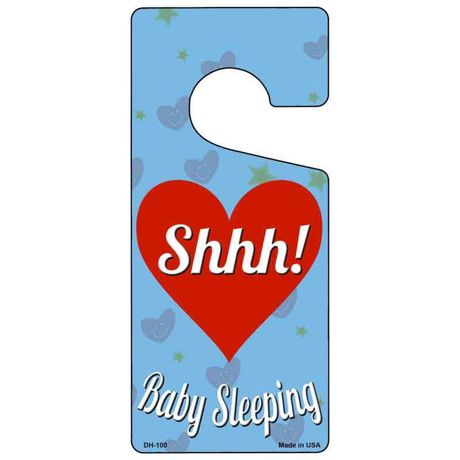 Shhh Baby Sleeping Blue Novelty Metal Door Hanger DH-100 4" x 9" Hanger (DH) - Walmart.com