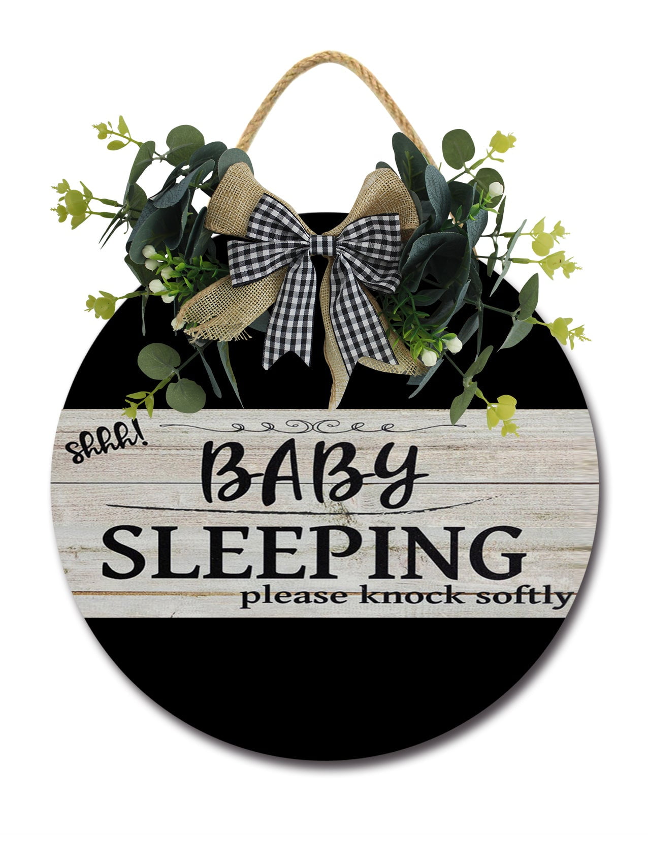 Shhh Baby Sleeping, Please Knock Softly Sign Farmhouse Wood Sign Front ...