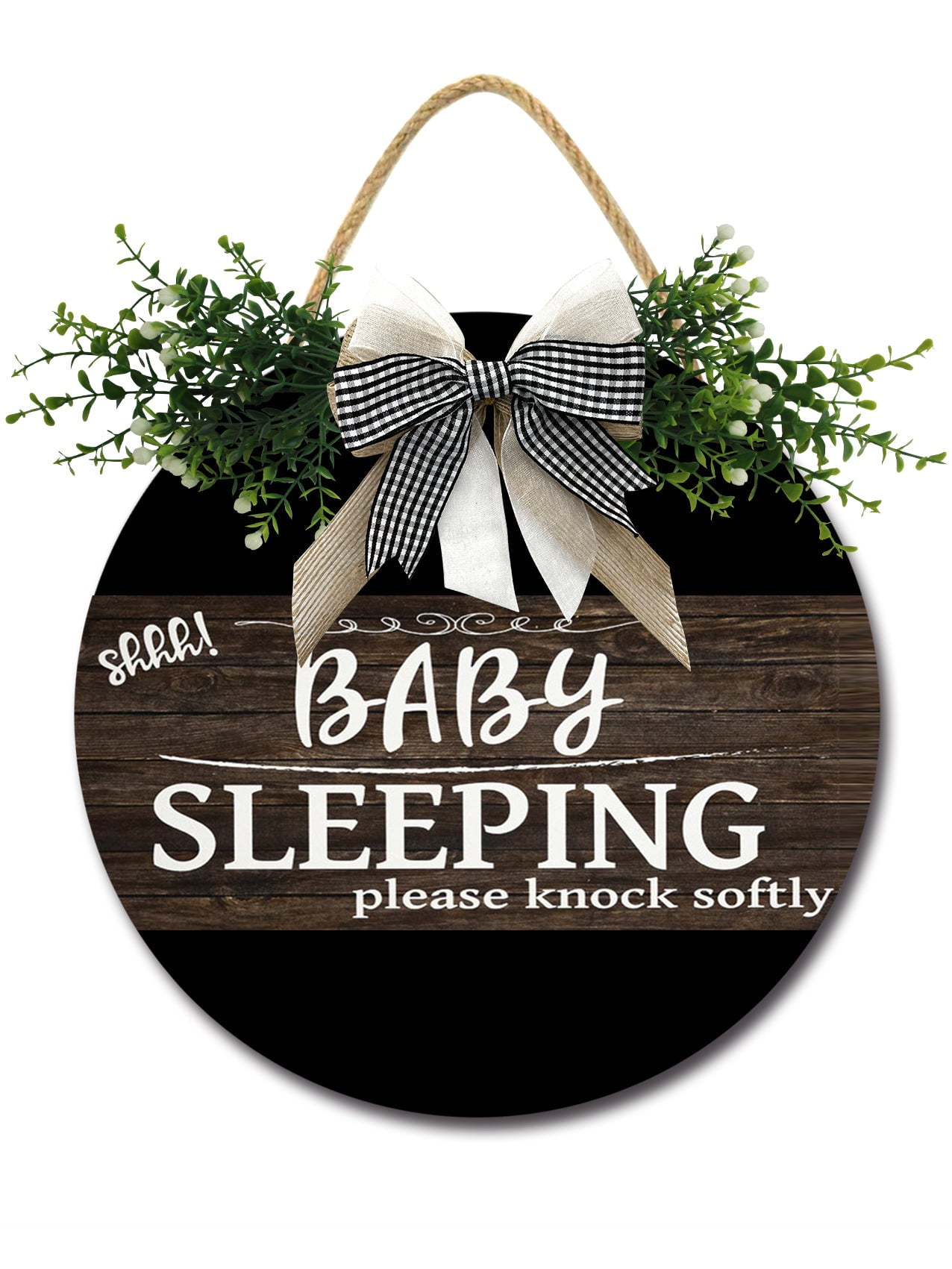 Shhh Baby Sleeping, Please Knock Softly Sign Farmhouse Wood Sign Front ...