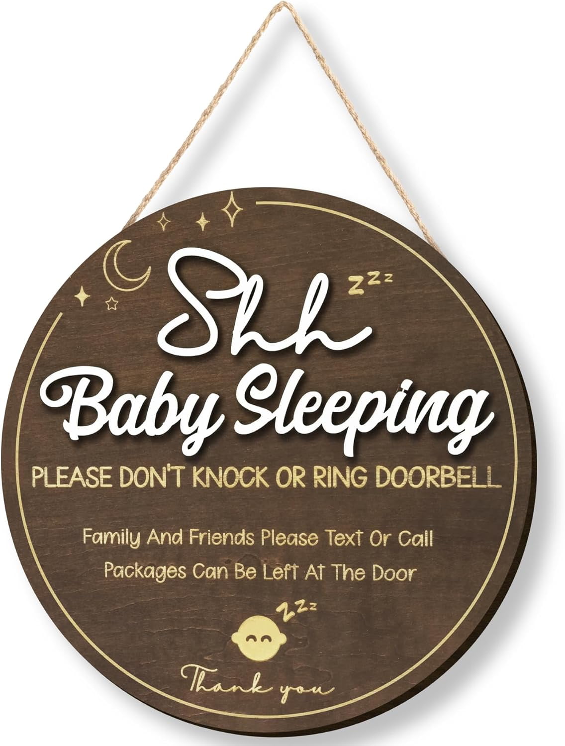 Shhh Baby Sleeping Sign for Front Door - Please Do Not Knock Or Ring ...