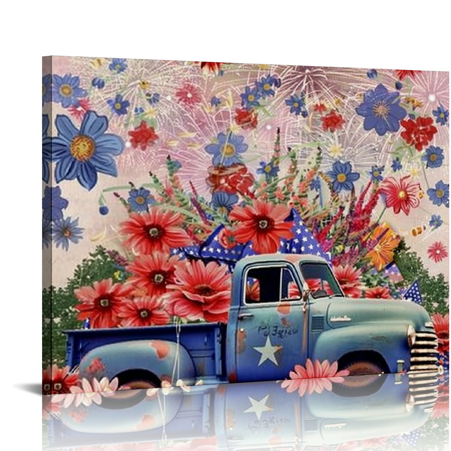 Shiartex 4th of July Framed Canvas Wall Art for Living Room American ...