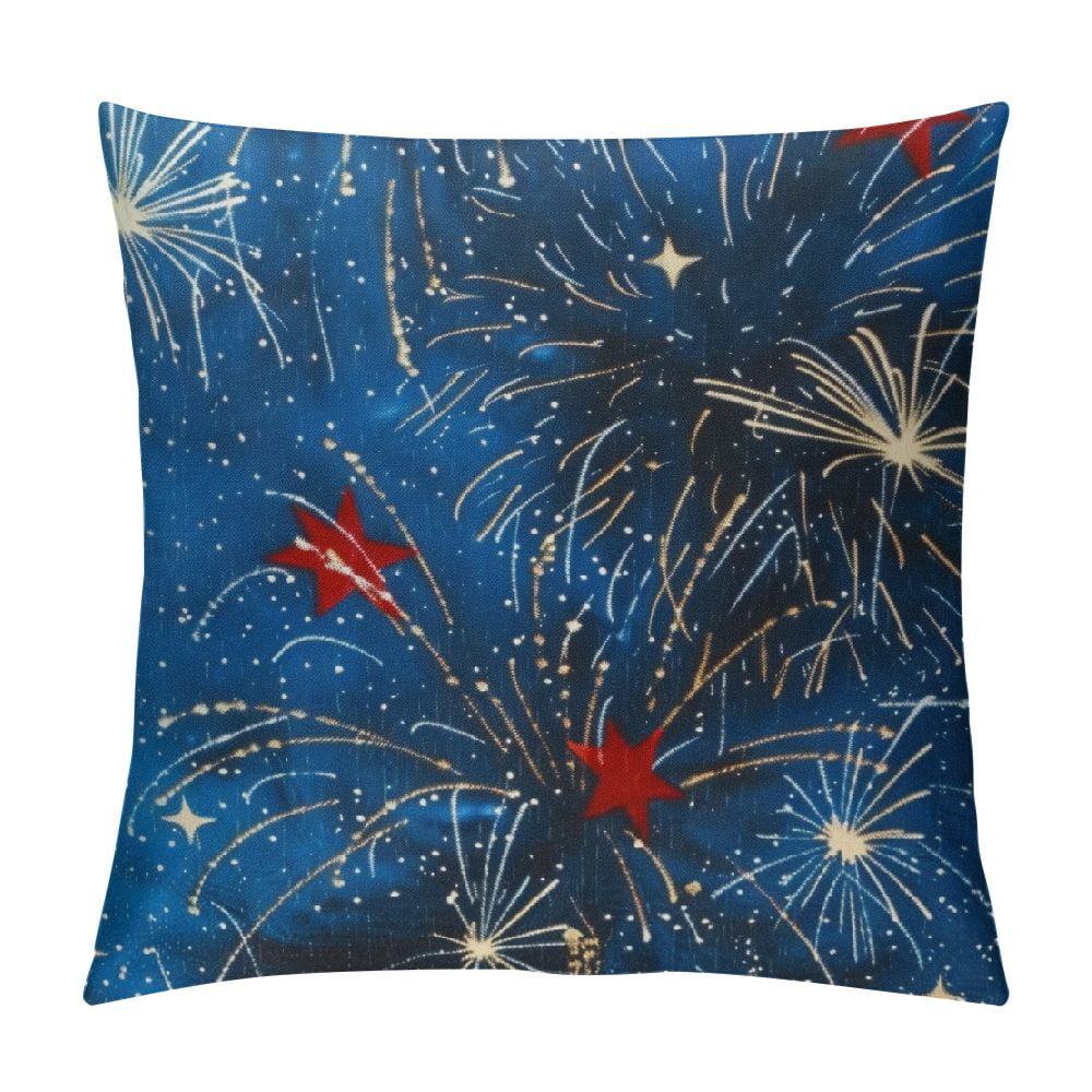 Shiartex 4th of July Patriotic Saying Throw Pillow Covers, Red and Blue ...