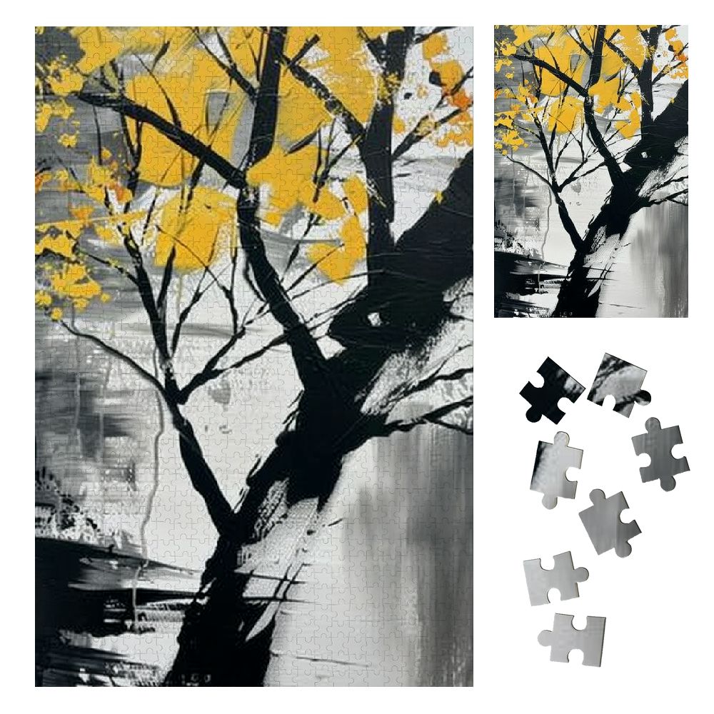 Shiartex Abstract Brush Strokes Wooden Jigsaw Puzzle for Family and ...