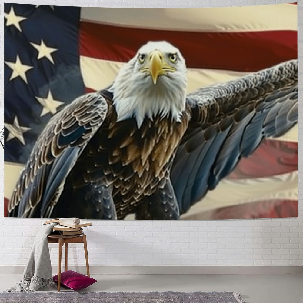 Shiartex American Flag with Bald Eagle Tapestry Stars and Stripes Flag ...