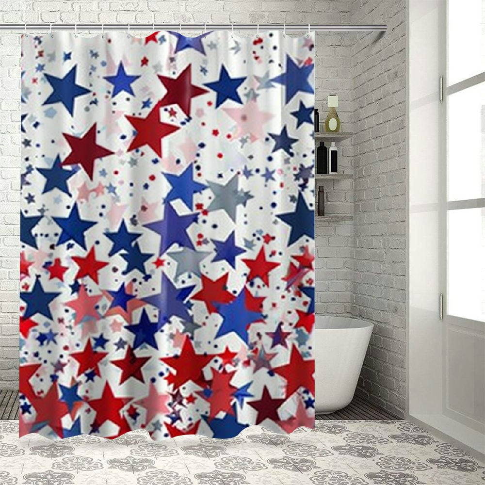Shiartex American Flag Shower Curtain 4th of July Independence Day ...