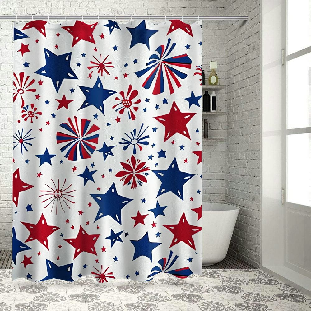 Shiartex American Flag Shower Curtain, 4th of July Shower Curtain ...
