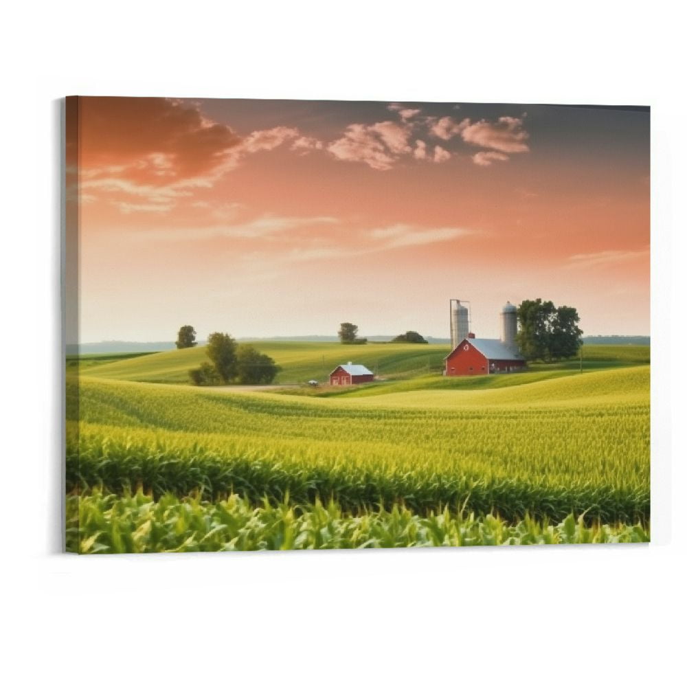 Shiartex Art Wall Painting Gorgeous panoramic farm agricultural scene a ...