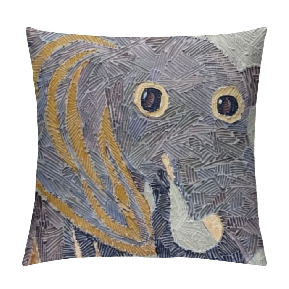 Shiartex Artisan Cushion Covers Elephant Theme Grey Brown Or Gold India ...