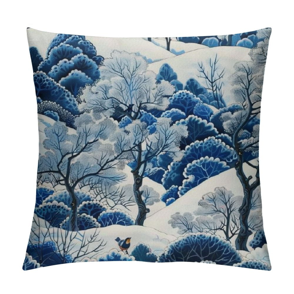 Shiartex Asian Dynasty Royal Blue Chinoiserie Farmhouse Pillow Cover ...