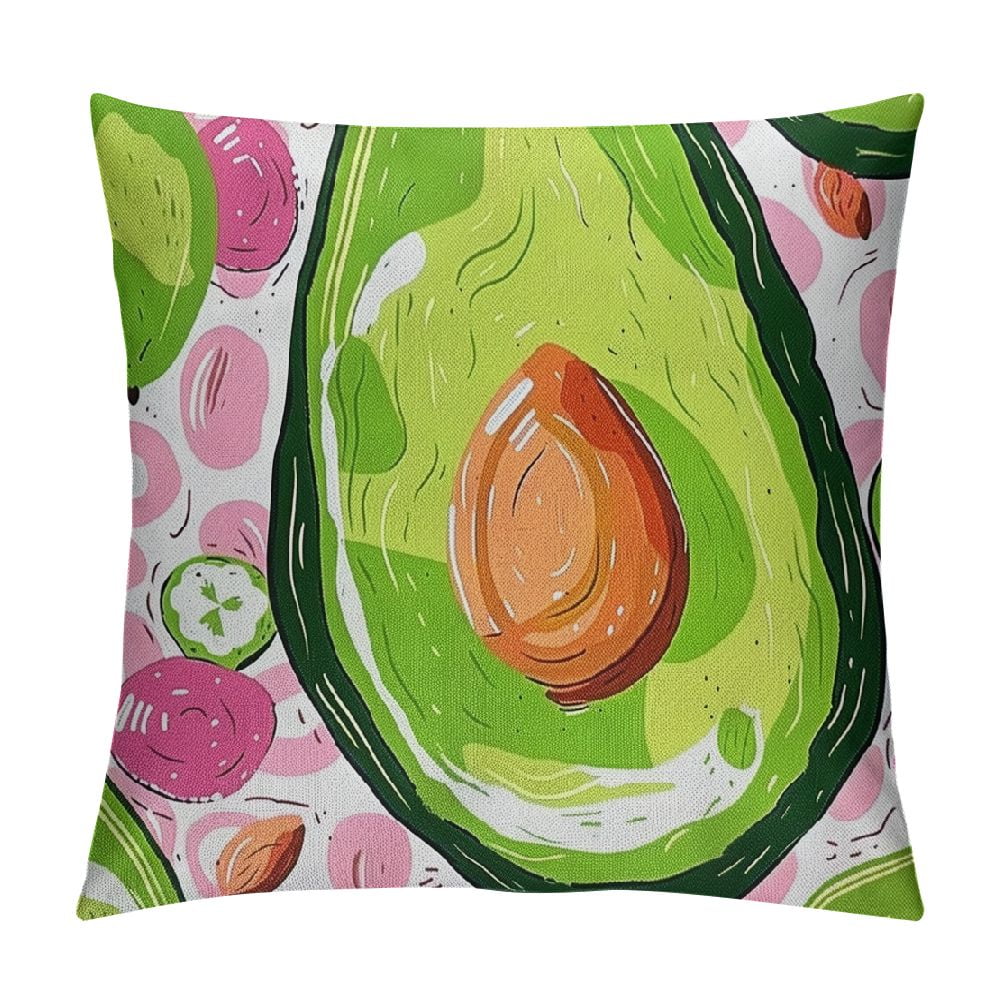 Shiartex Avocado Pillow Covers Cute Tropical Fruits Abstract Rainbow ...