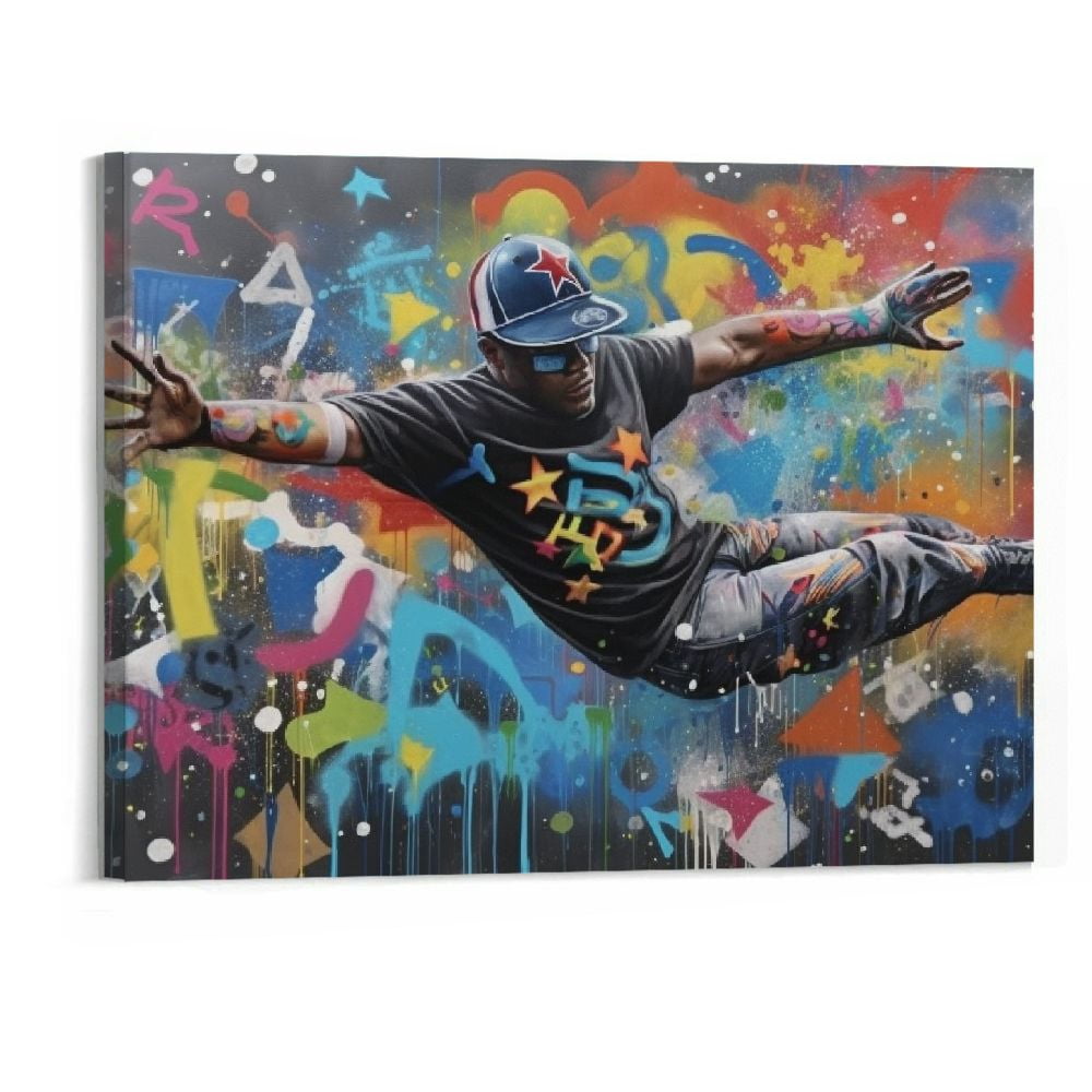 Shiartex Baseball Wall Art for Men, Graffiti National Pastime Art Print ...