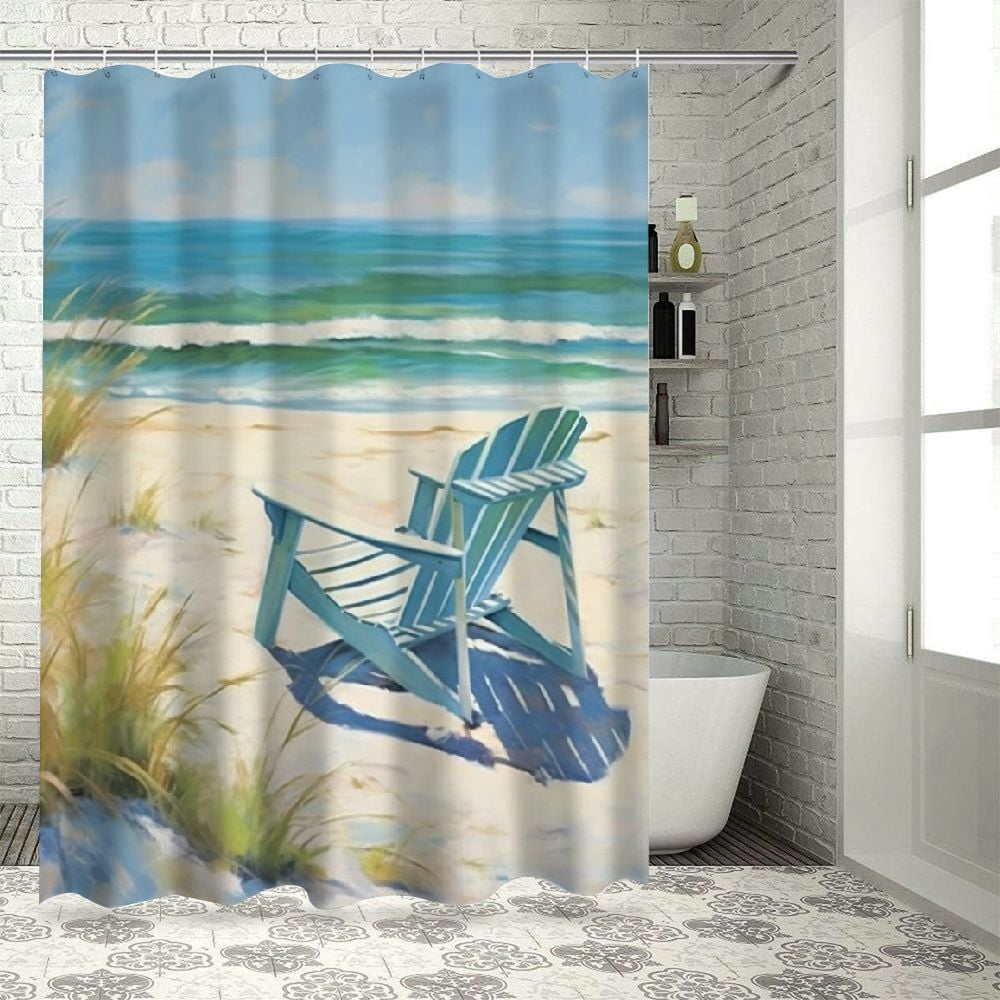 Shiartex Beach Chair Seagull Impressionist Painting Printed Shower ...