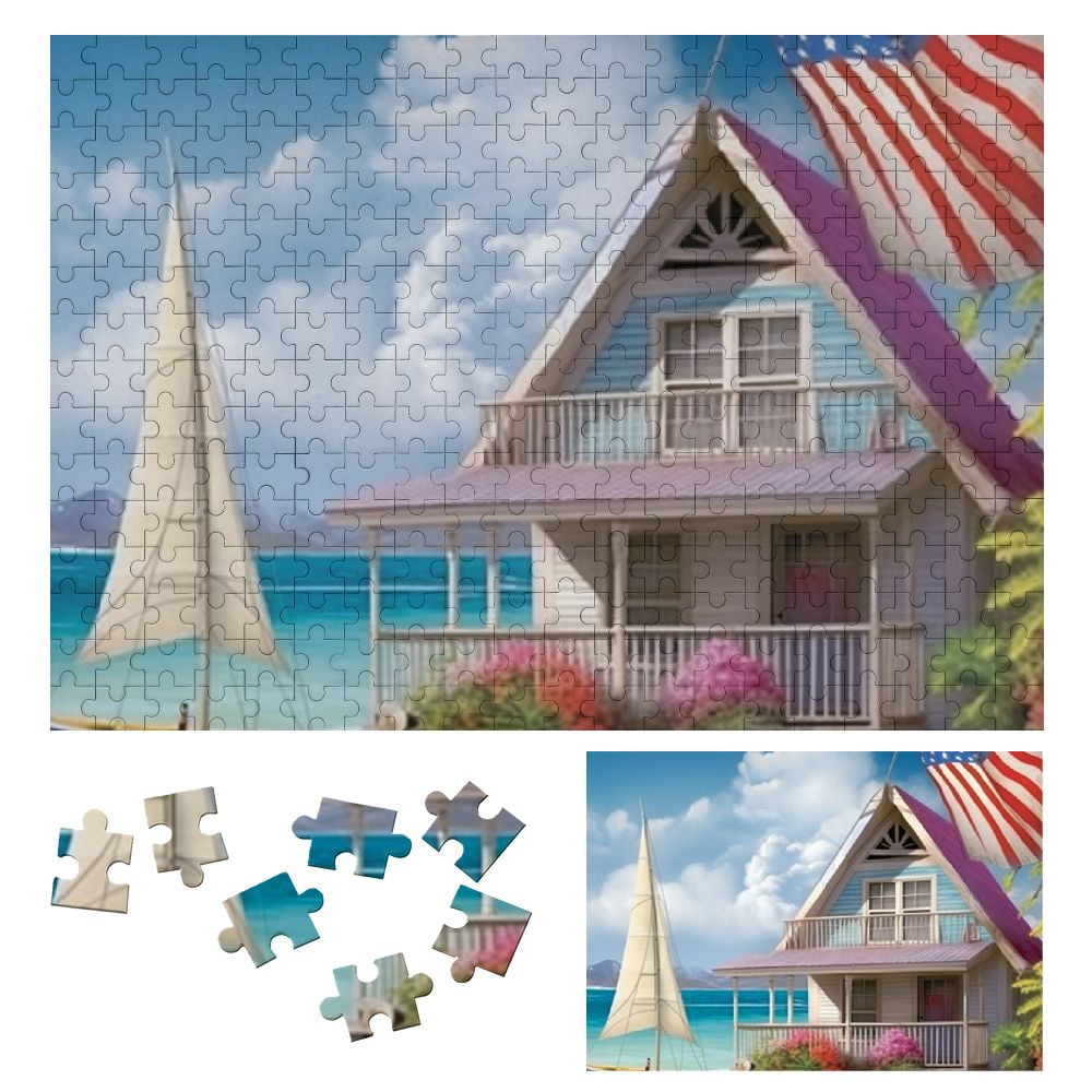 Shiartex Beach House Puzzles Summer Puzzle for Adults, Seaside Jigsaw ...