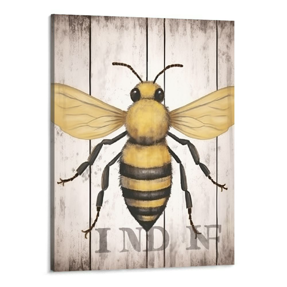 Shiartex Bee Canvas Wall Art Inspirational Motivational Painting Bee ...