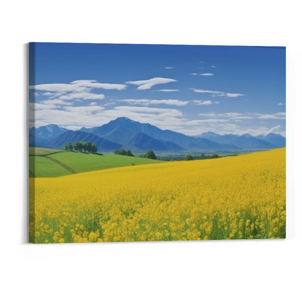 Shiartex Beutiful Natural Landscape Poster Meadow Flower Field Canvas ...