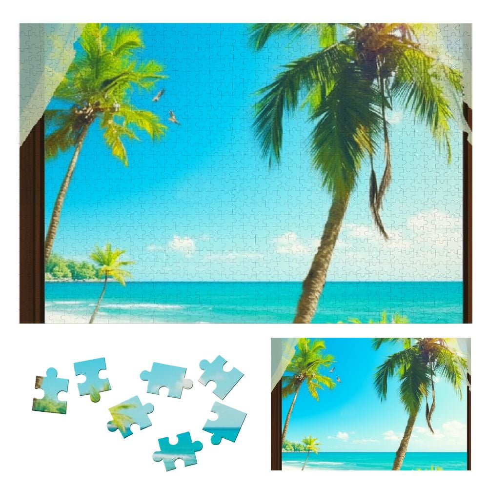 Shiartex Bird Palm Trees Wooden Jigsaw Puzzle Game Toy Gift for Family ...