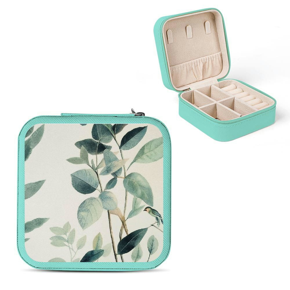 Shiartex Bird Theme Small Jewelry Boxes for Women - PU Leather Necklace ...