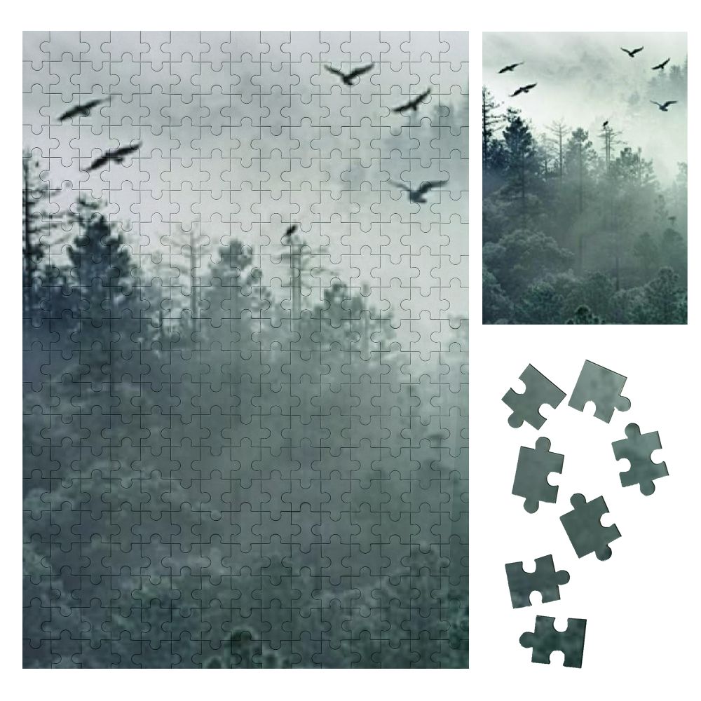 Shiartex Birds Forest Fog Wooden Jigsaw Puzzle for Family and Friends ...