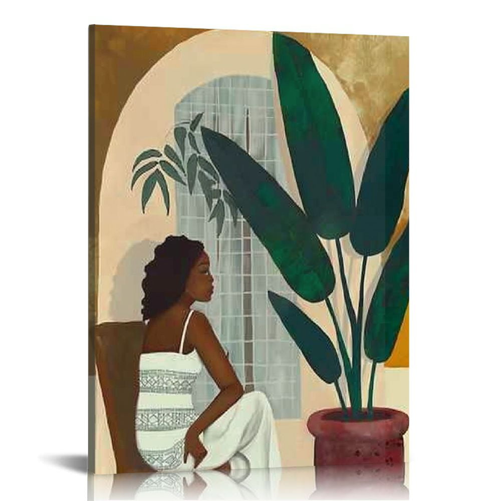 Shiartex Black Woman Wall Art, Modern Black Girl Poster, African Woman Art, Bathroom Wall Decor ...