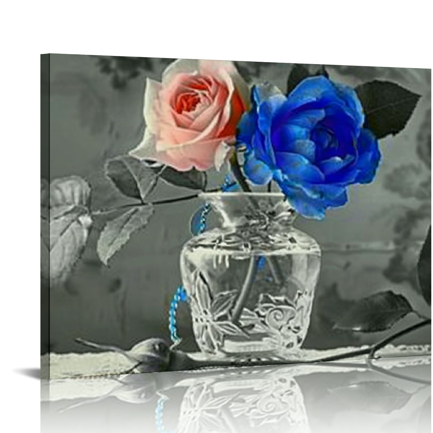 Shiartex Blue Rose Flower Wall Art Paintings Wall Art Paintings Floral ...
