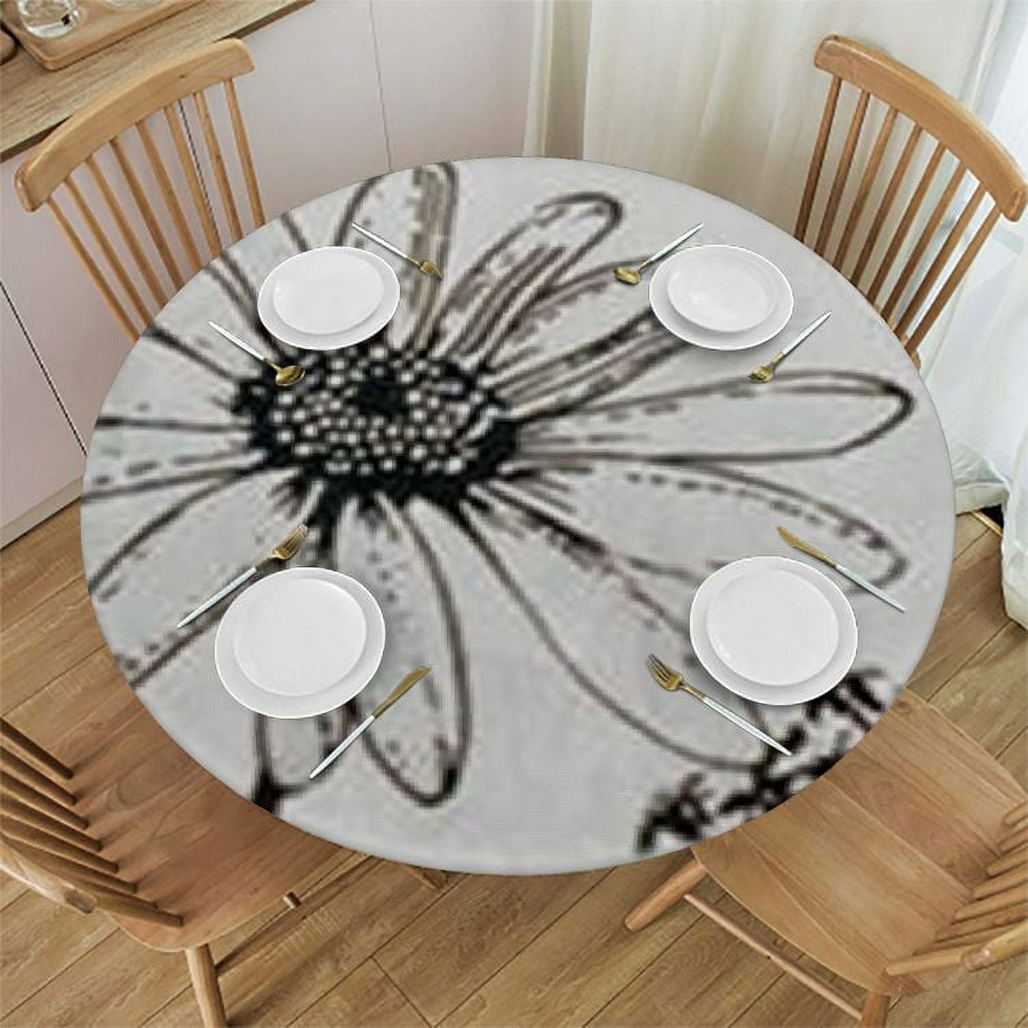 Shiartex Botanical Print Tabletop Collection, Round Tablecloth 38-42 ...