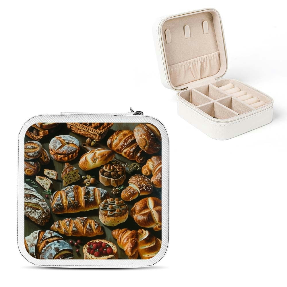 Shiartex Bread Pastries Table Jewelry Box PU Leather Organizer for ...