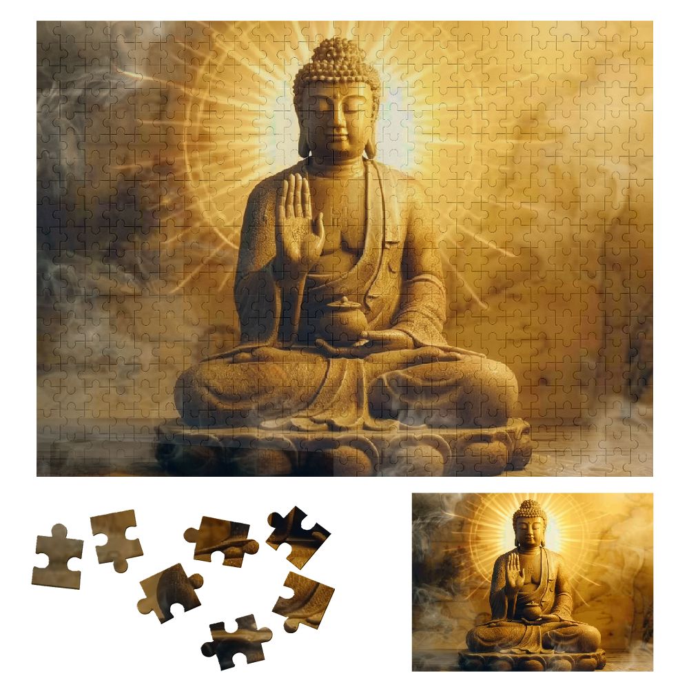Shiartex Buddha Statue Wooden Jigsaw Puzzle - Premium Eco-Friendly ...