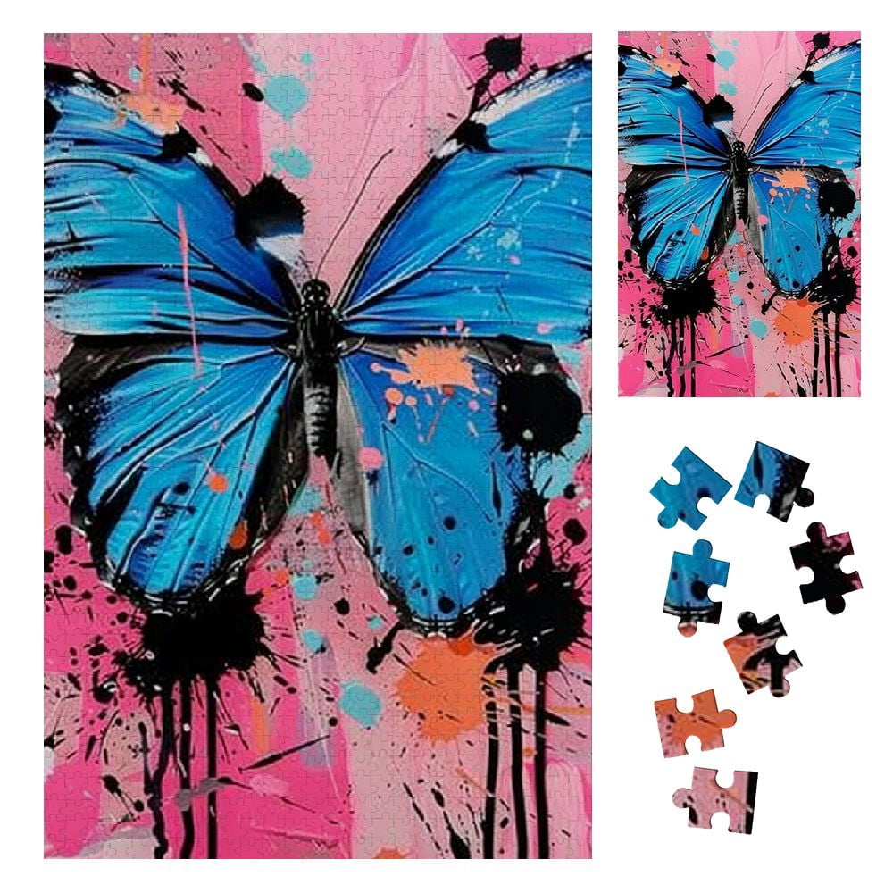 Shiartex Butterfly Spots Graffiti Wooden Jigsaw Puzzle for Family and ...